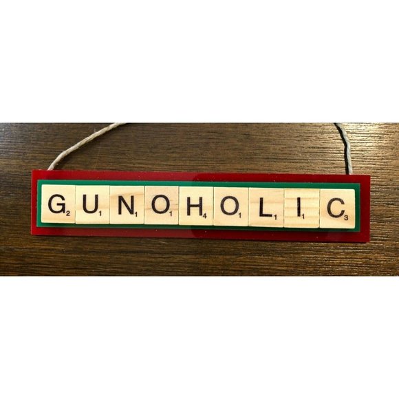 Holiday | Gunoholic Gun Christmas Ornament Scrabble Tiles Rifle Glock ...